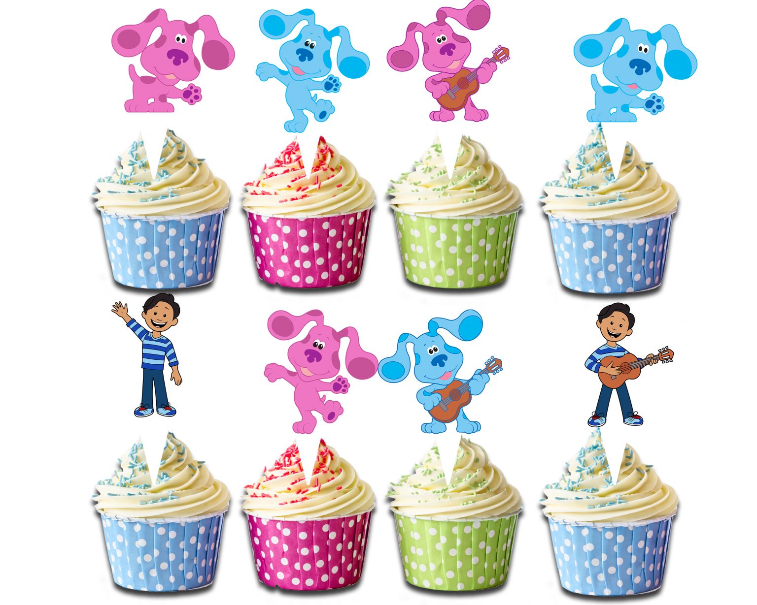 Blue’s Clues 24 Pcs Cupcake Toppers – Party Decorations for Kids ...