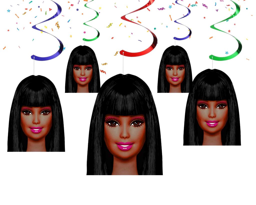 Afro Barbie Hanging Swirls – 10 PCS Ceiling Decorations, Doll Birthday ...