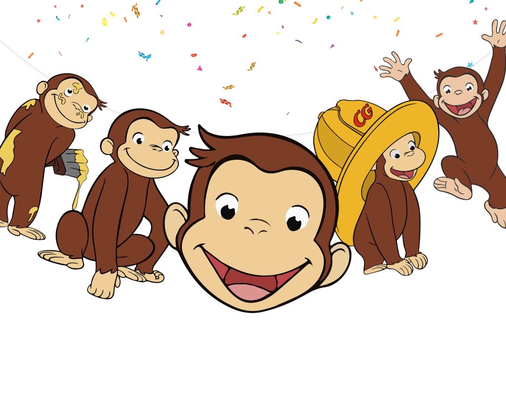 Curious George Birthday Banner – 5 FT Cardstock Garland, Monkey Party ...