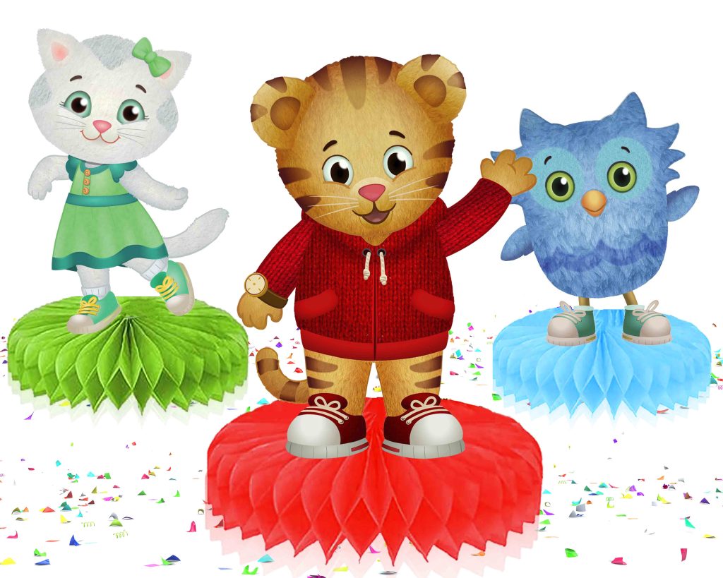 Daniel Tiger Honeycomb Centerpieces – 5 Characters Table Decorations ...
